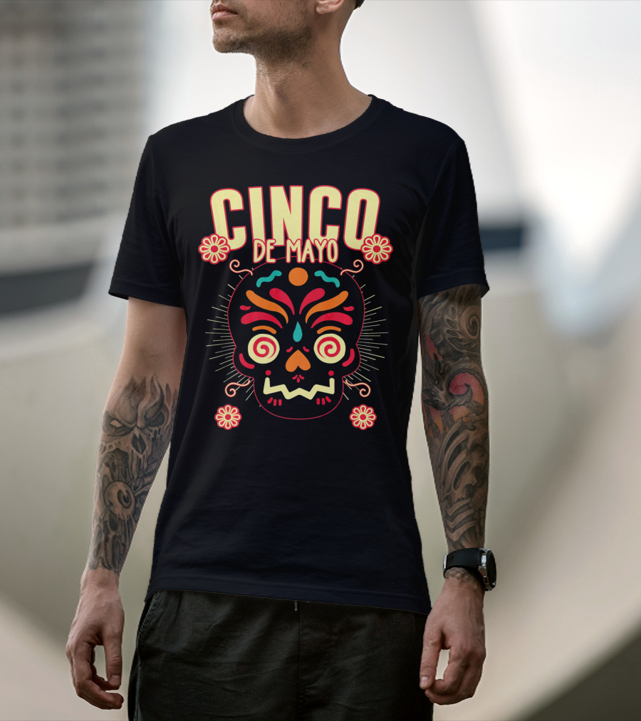 Cinco De Mayo Skull Design For Senor Senora And Sen T-Shirt