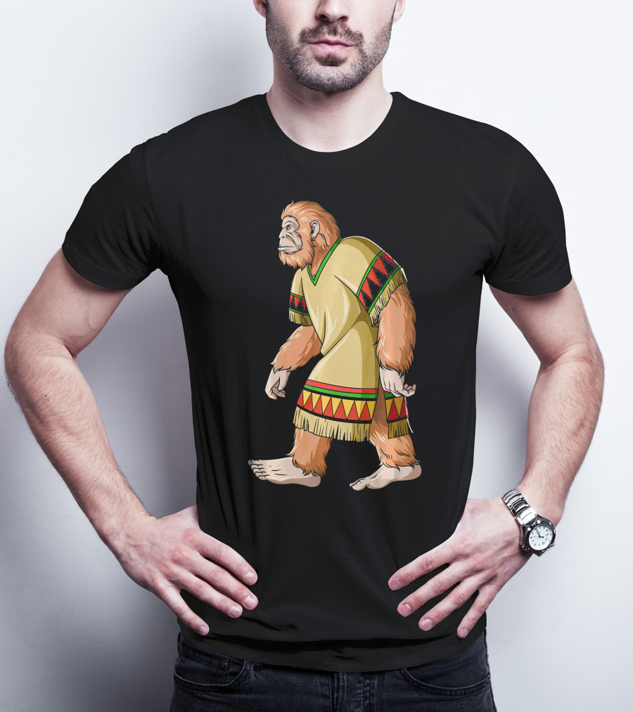 Bigfoot Sasquatch In Mexican Poncho Cultural Attire T-Shirt