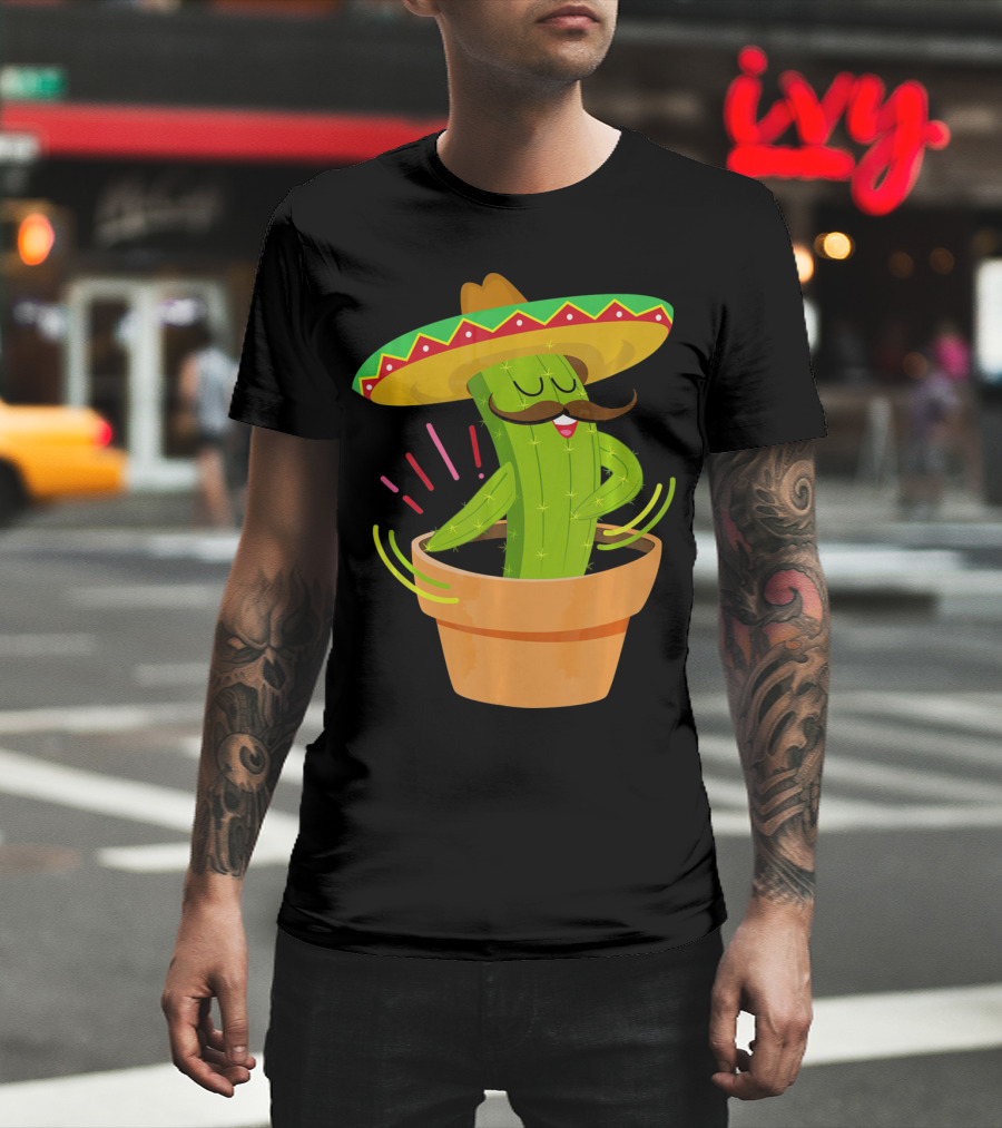 Flossing Cactus Sombrero Dance Cinco De Mayo T-Shirt