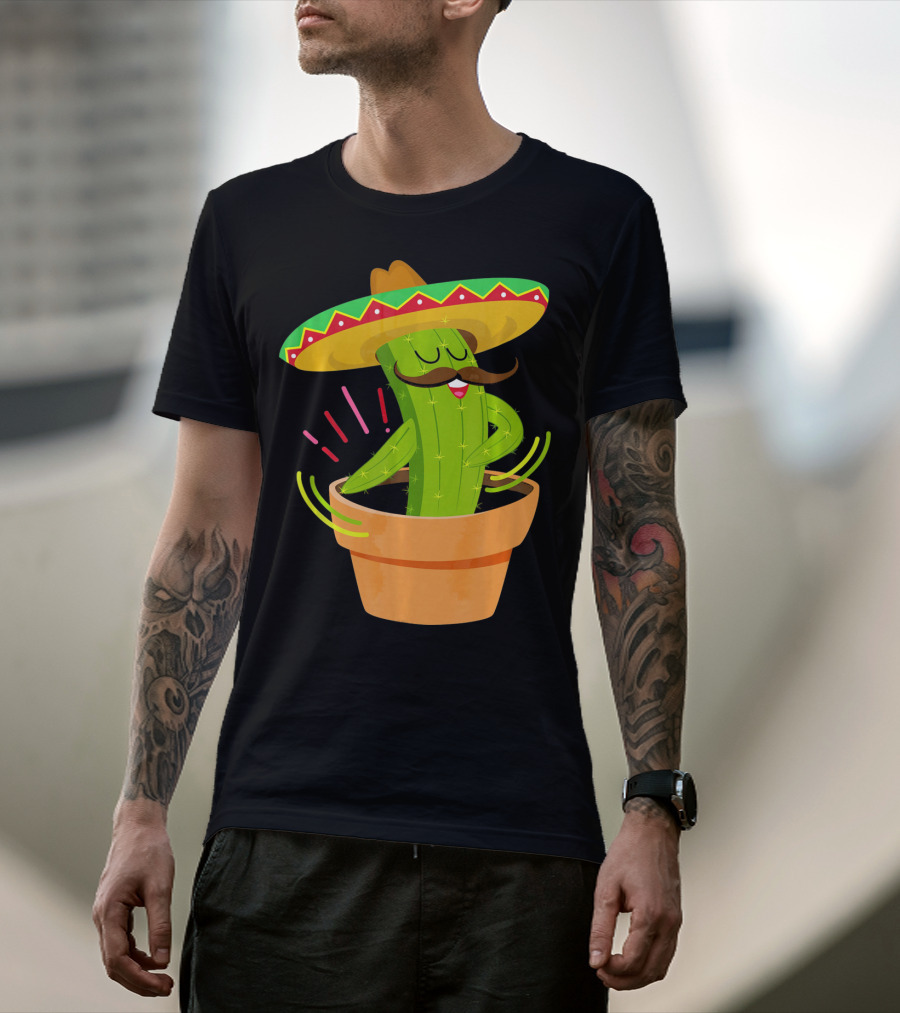 Flossing Cactus Sombrero Dance Cinco De Mayo T-Shirt