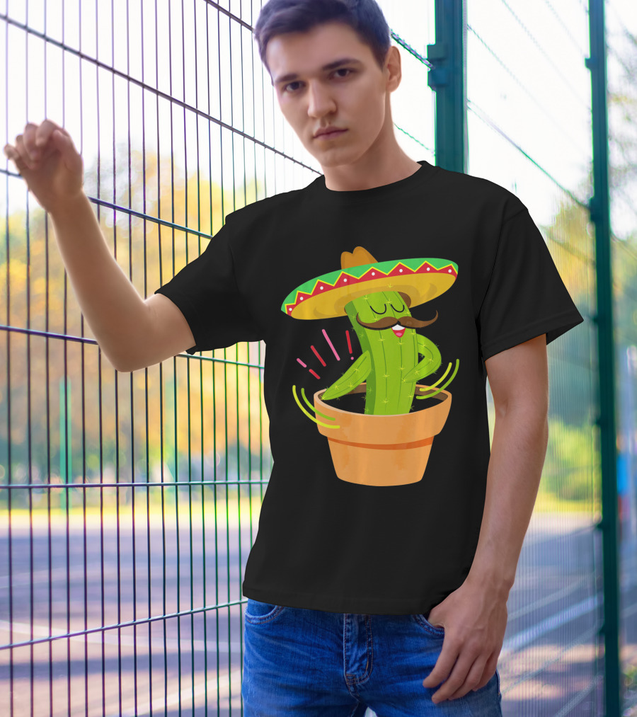 Flossing Cactus Sombrero Dance Cinco De Mayo T-Shirt