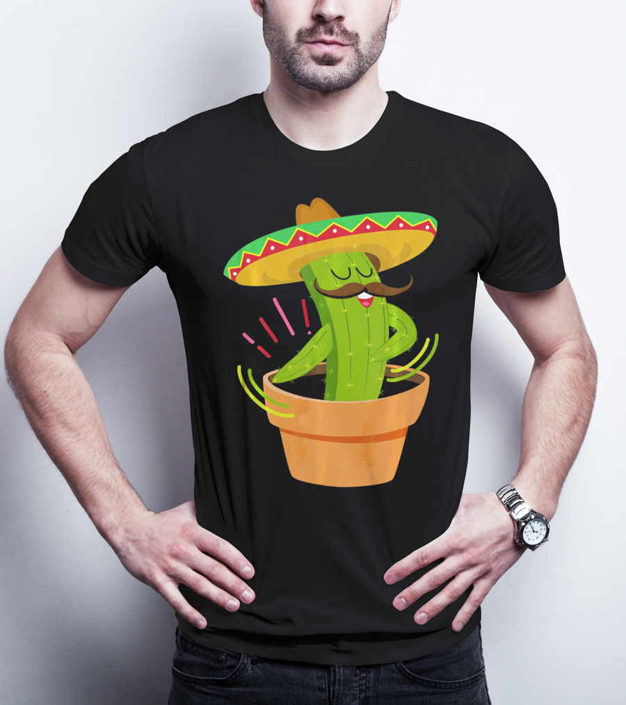 Flossing Cactus Sombrero Dance Cinco De Mayo T-Shirt