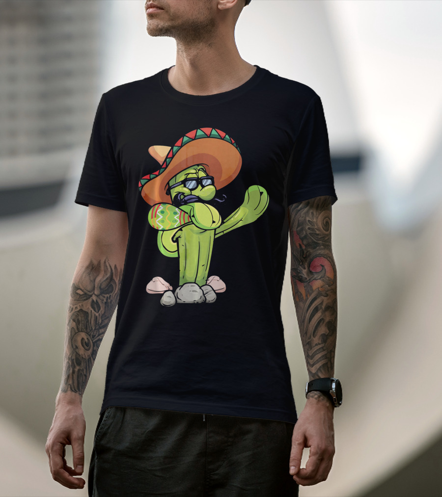 Sombrero Cactus Dabbing Dance Cinco De Mayo T-Shirt