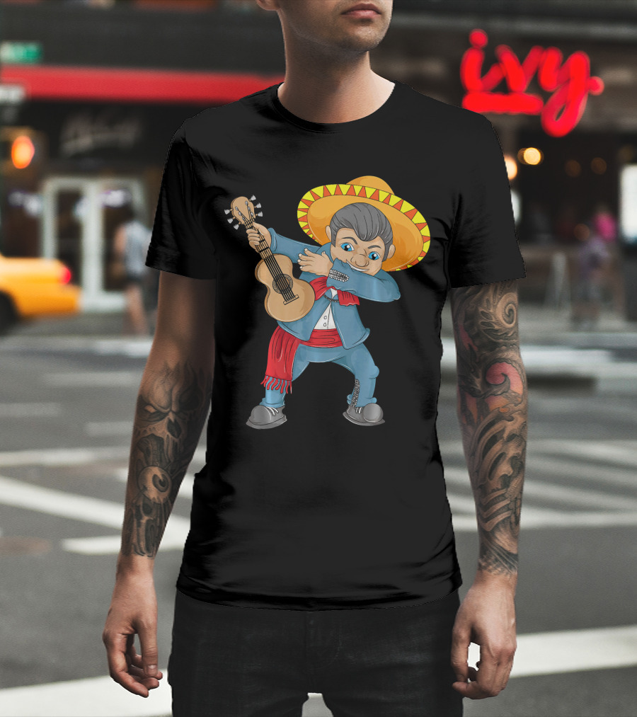Mariachi Guitar Dabbing Cinco De Mayo T-Shirt