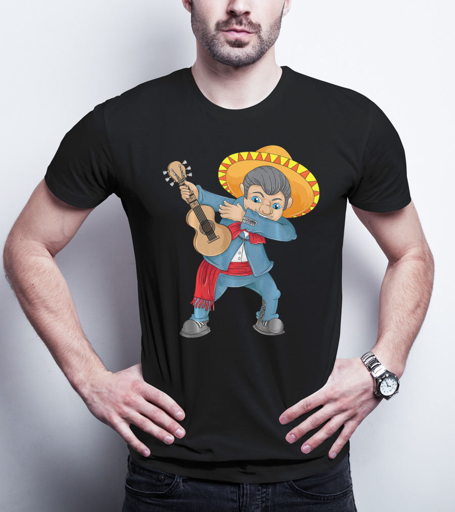 Mariachi Guitar Dabbing Cinco De Mayo T-Shirt