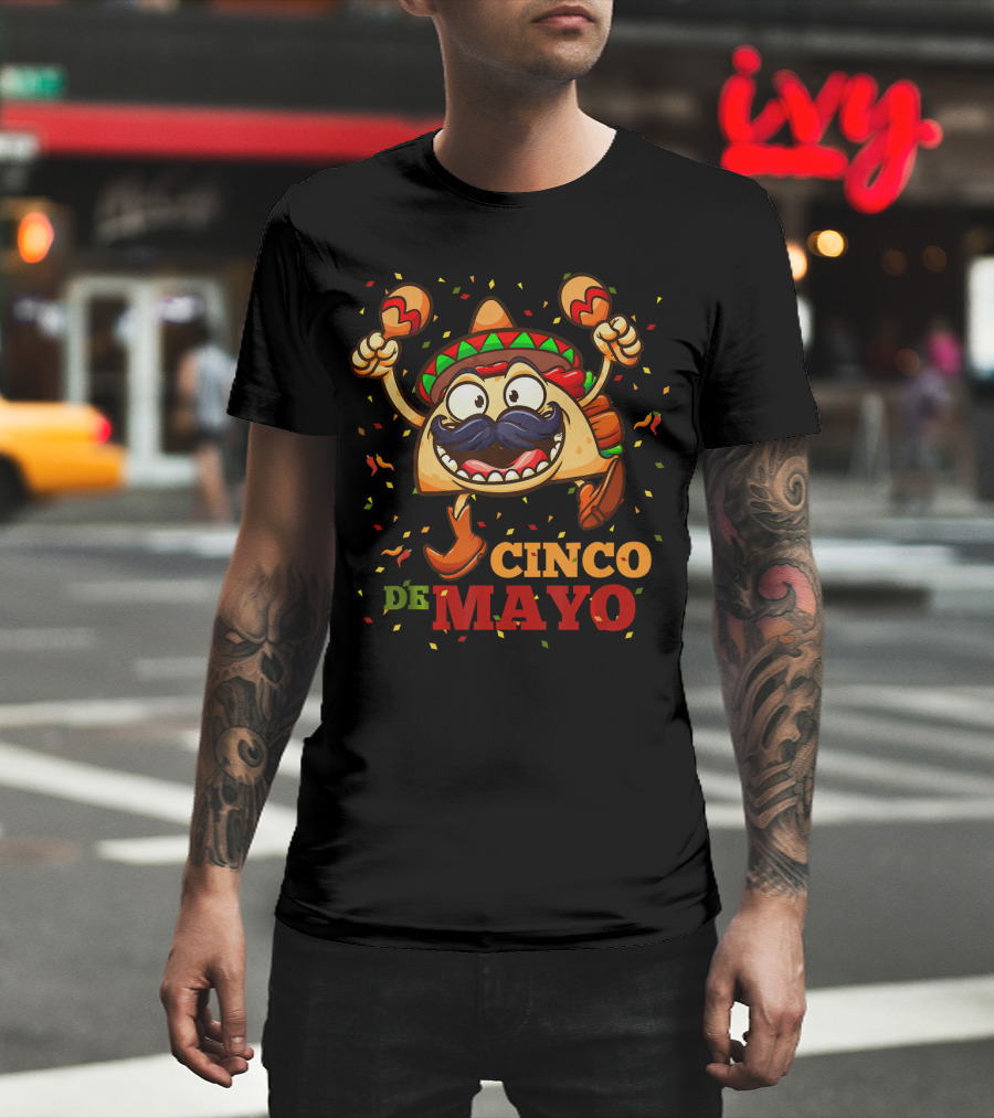 Cinco De Mayo Funny Taco Lover Celebrating Mexican Fiesta T-Shirt