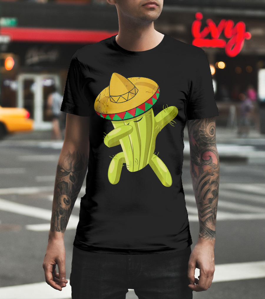 Dancing Cactus With Sombrero Funny Cinco De Mayo For Son T-Shirt