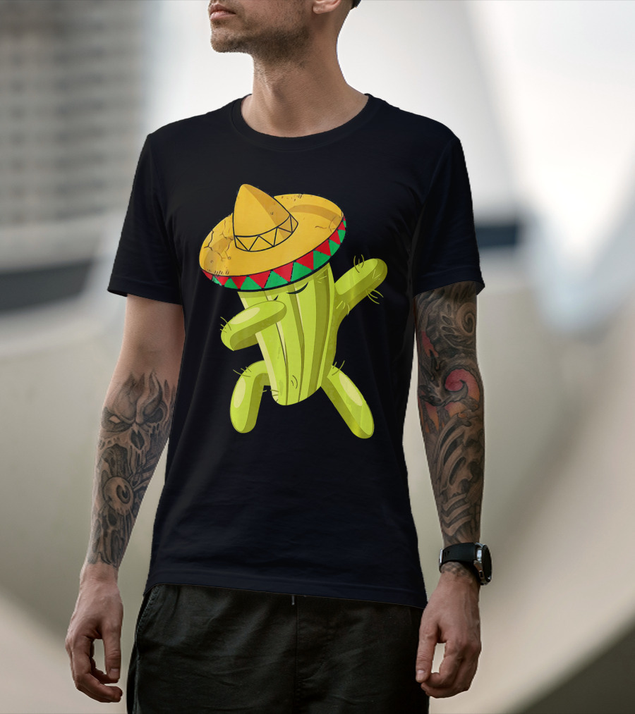 Dancing Cactus With Sombrero Funny Cinco De Mayo For Son T-Shirt