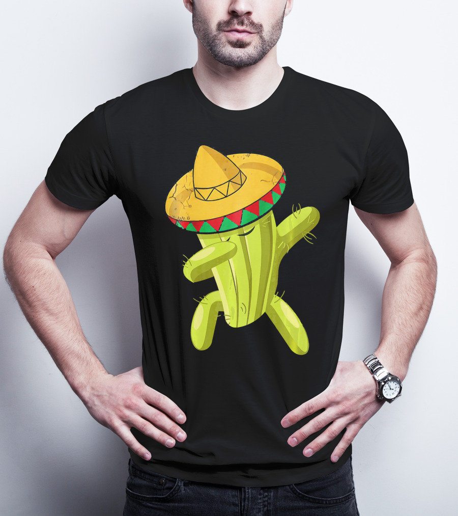Dancing Cactus With Sombrero Funny Cinco De Mayo For Son T-Shirt