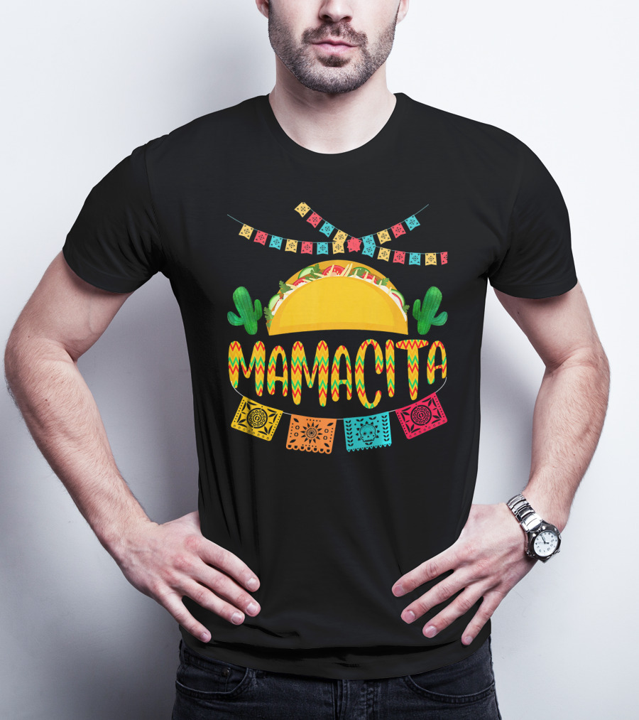 Mamacita Cactus Taco Mexican Fiesta Cinco De Mayo T-Shirt