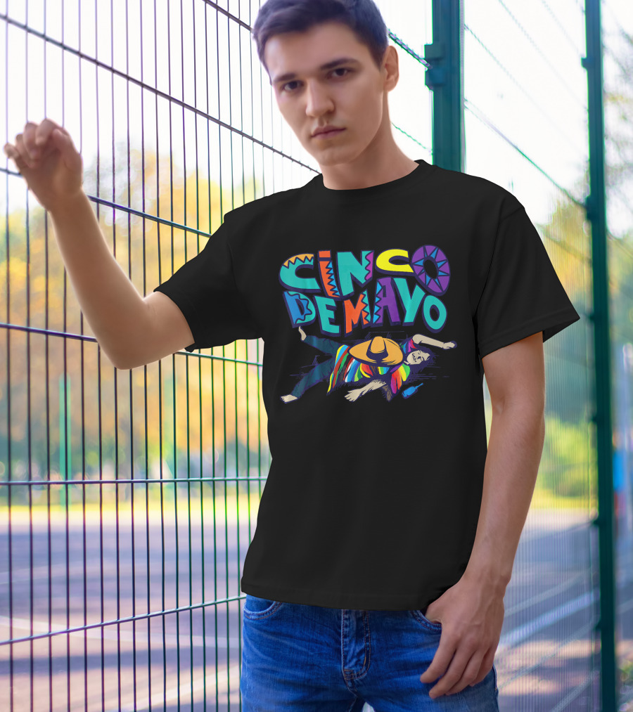 Cinco De Mayo Vibrant Celebration With Sombrero And Serape Decor T-Shirt