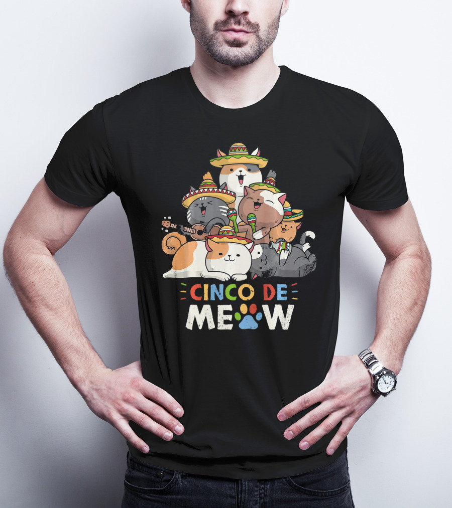 Cinco De Meow Cat Mariachi Lovers Fiesta T-Shirt