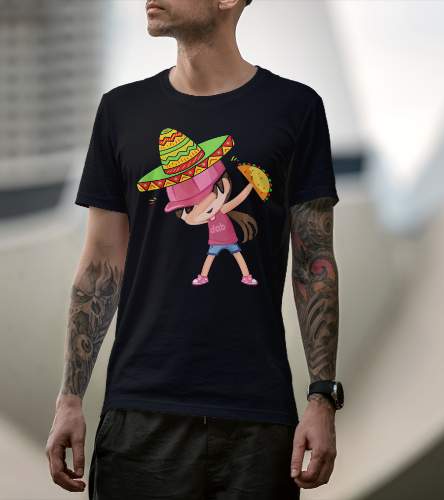 Funny Girl Dab Taco Sombrero Cinco De Mayo T-Shirt
