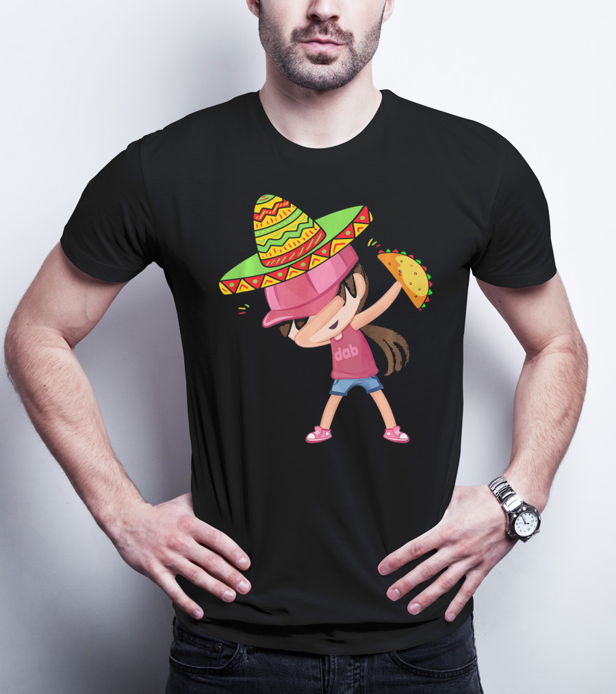 Funny Girl Dab Taco Sombrero Cinco De Mayo T-Shirt