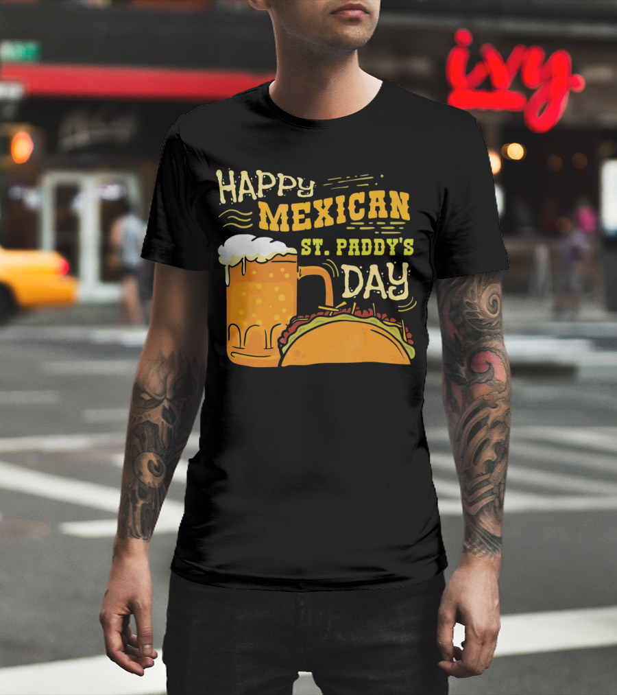 Happy Mexican St. Paddy's Day Beer Mug With Taco T-Shirt