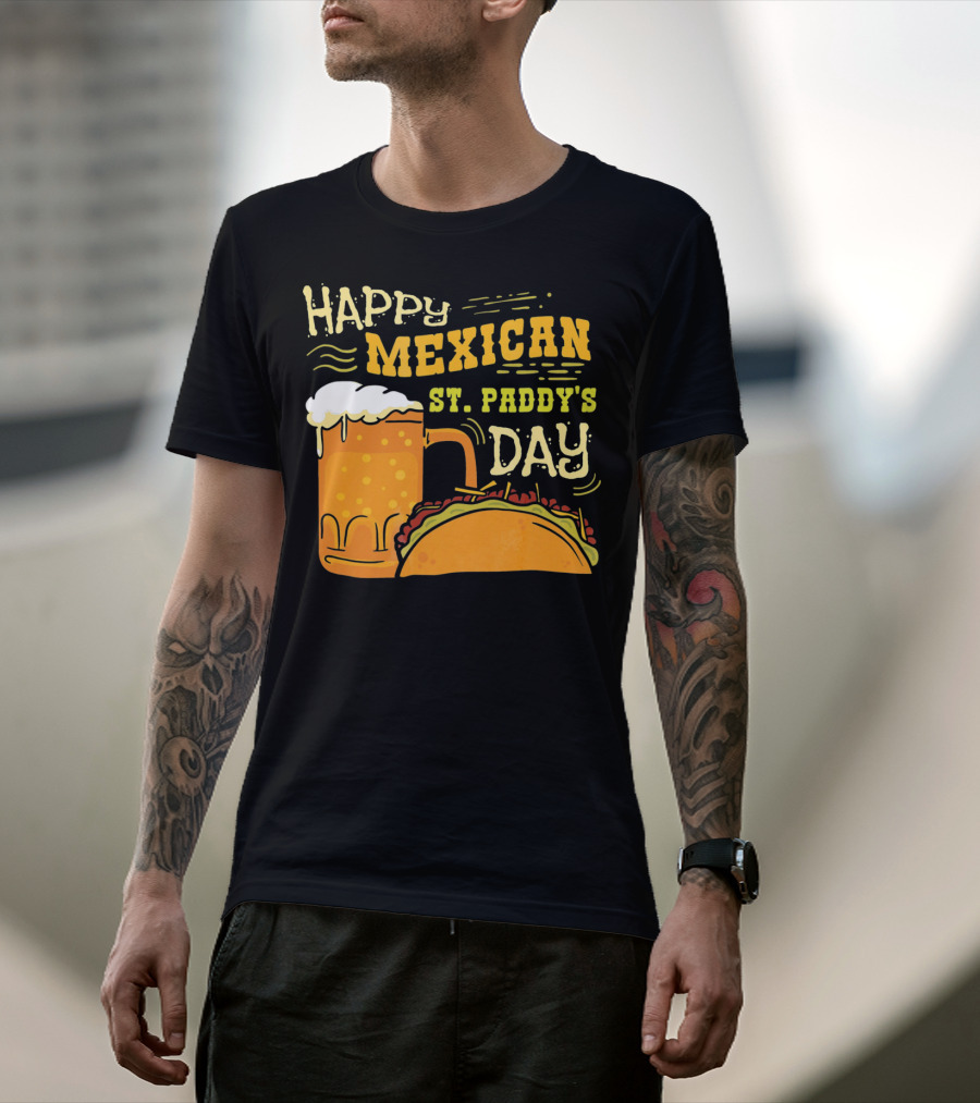 Happy Mexican St. Paddy's Day Beer Mug With Taco T-Shirt