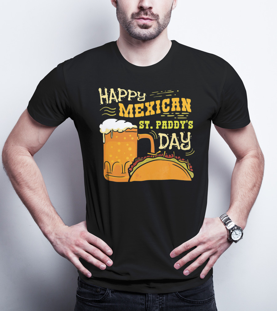 Happy Mexican St. Paddy's Day Beer Mug With Taco T-Shirt