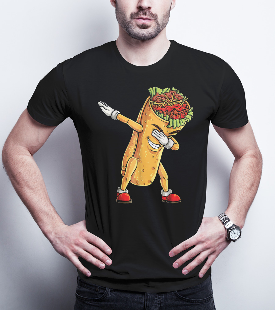 Cinco De Mayo Dabbing Burrito Character Fun T-Shirt