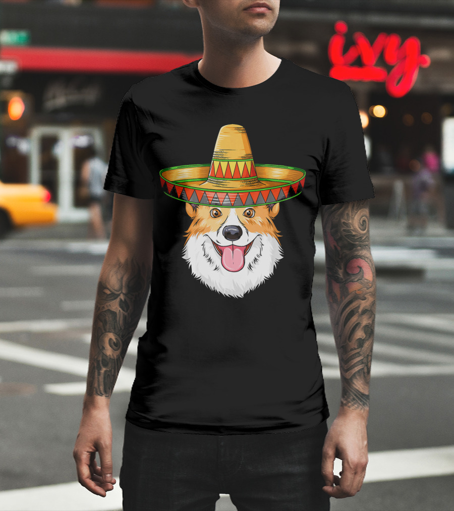 Corgi Cinco De Mayo Mexican Sombrero T-Shirt