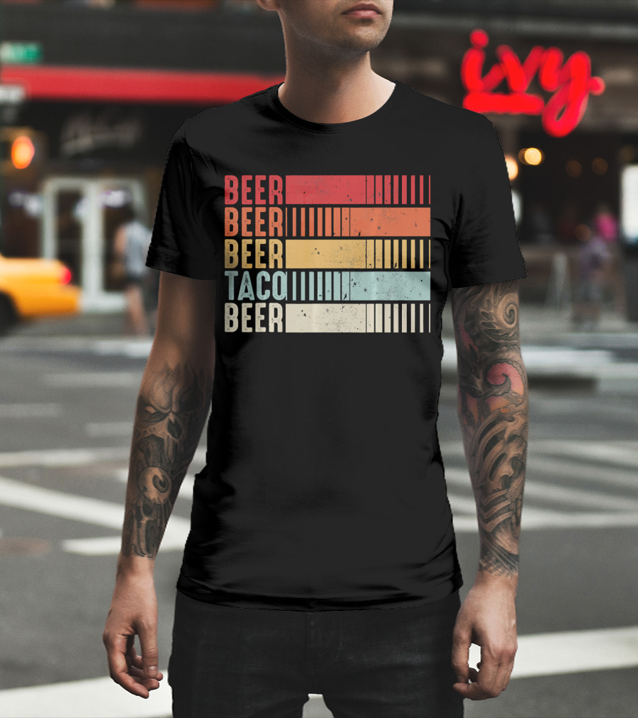 Beer Beer Beer Taco Beer Funny Mexican Cinco T-Shirt