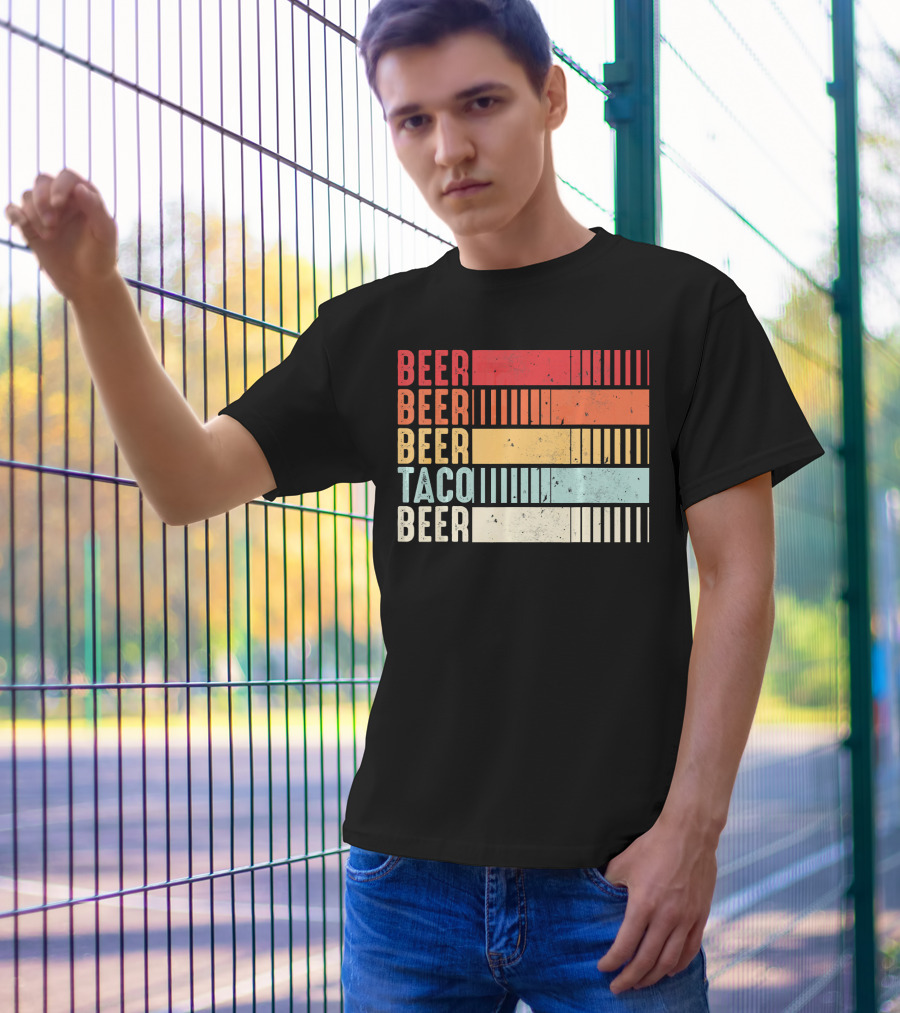 Beer Beer Beer Taco Beer Funny Mexican Cinco T-Shirt