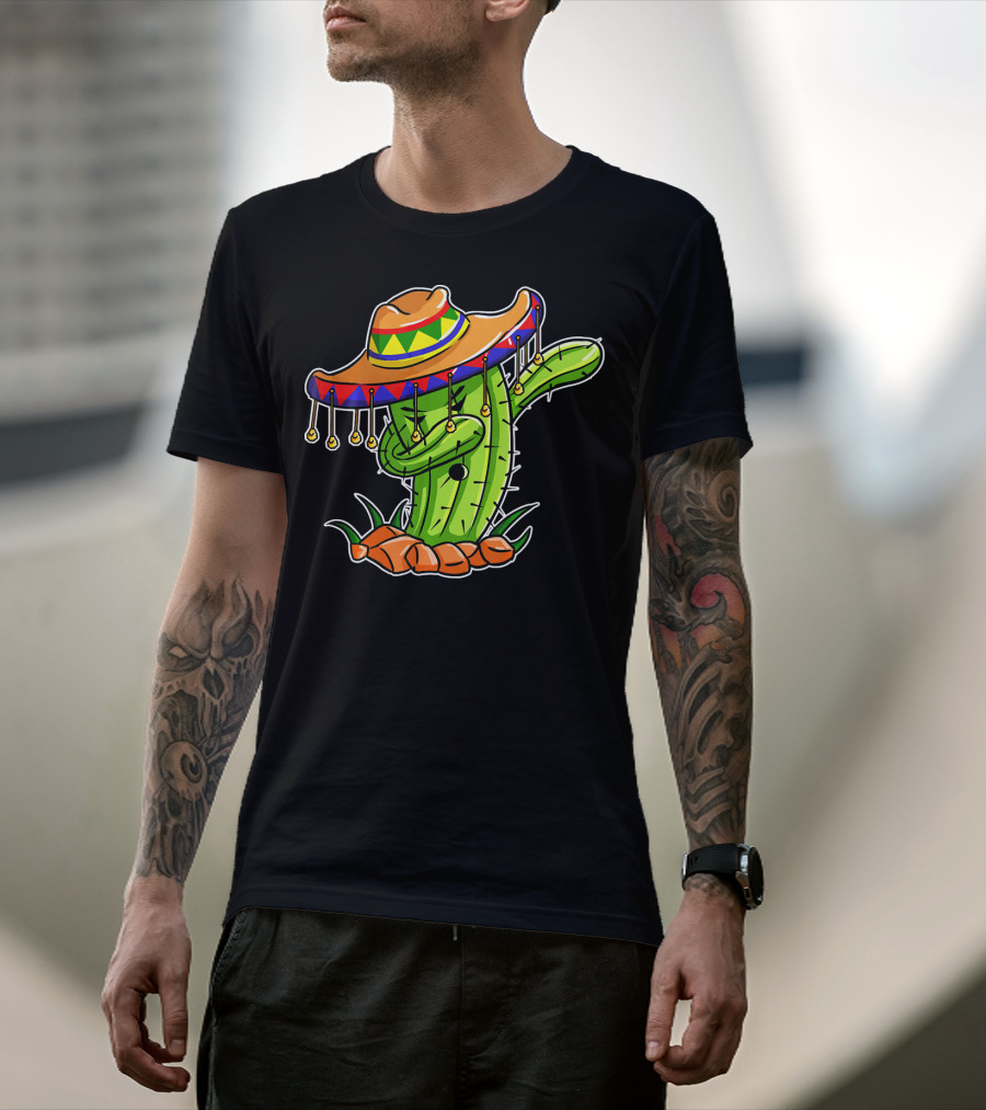 Dabbing Cactus Sombrero Cinco De Mayo T-Shirt