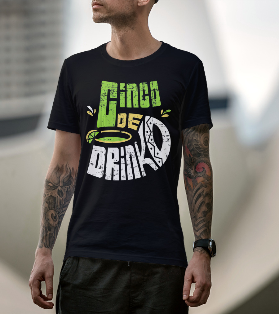 Cinco De Mayo Fiesta Cinco De Drinko Lime And Tequila T-Shirt