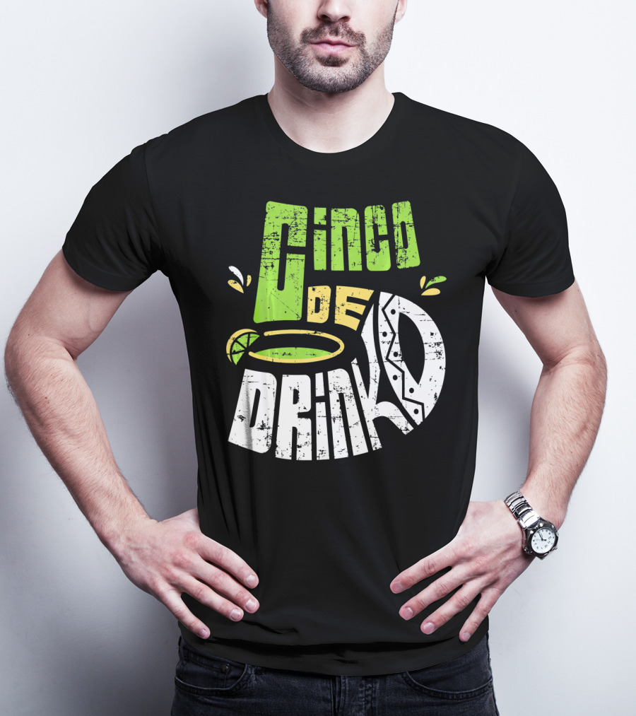 Cinco De Mayo Fiesta Cinco De Drinko Lime And Tequila T-Shirt