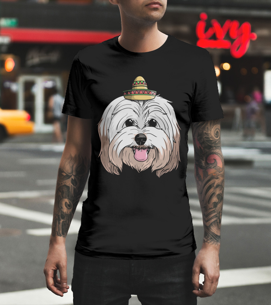 Havanese Dog Sombrero Fiesta Cinco De Mayo T-Shirt