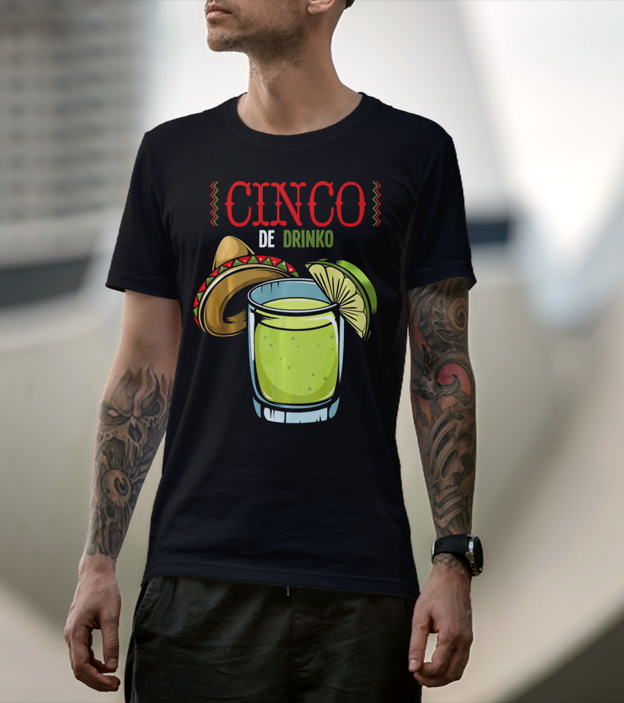 Cinco De Drinko Sombrero Lime Margarita Iconic Cinco De Mayo T-Shirt