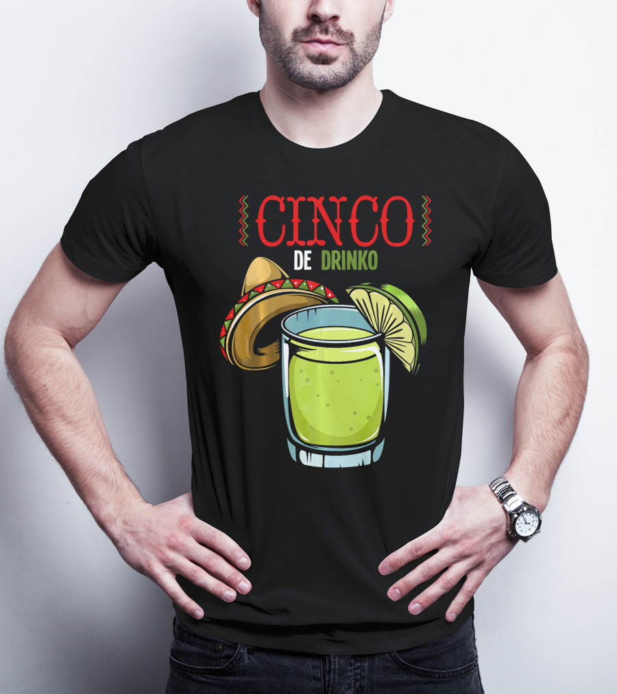 Cinco De Drinko Sombrero Lime Margarita Iconic Cinco De Mayo T-Shirt