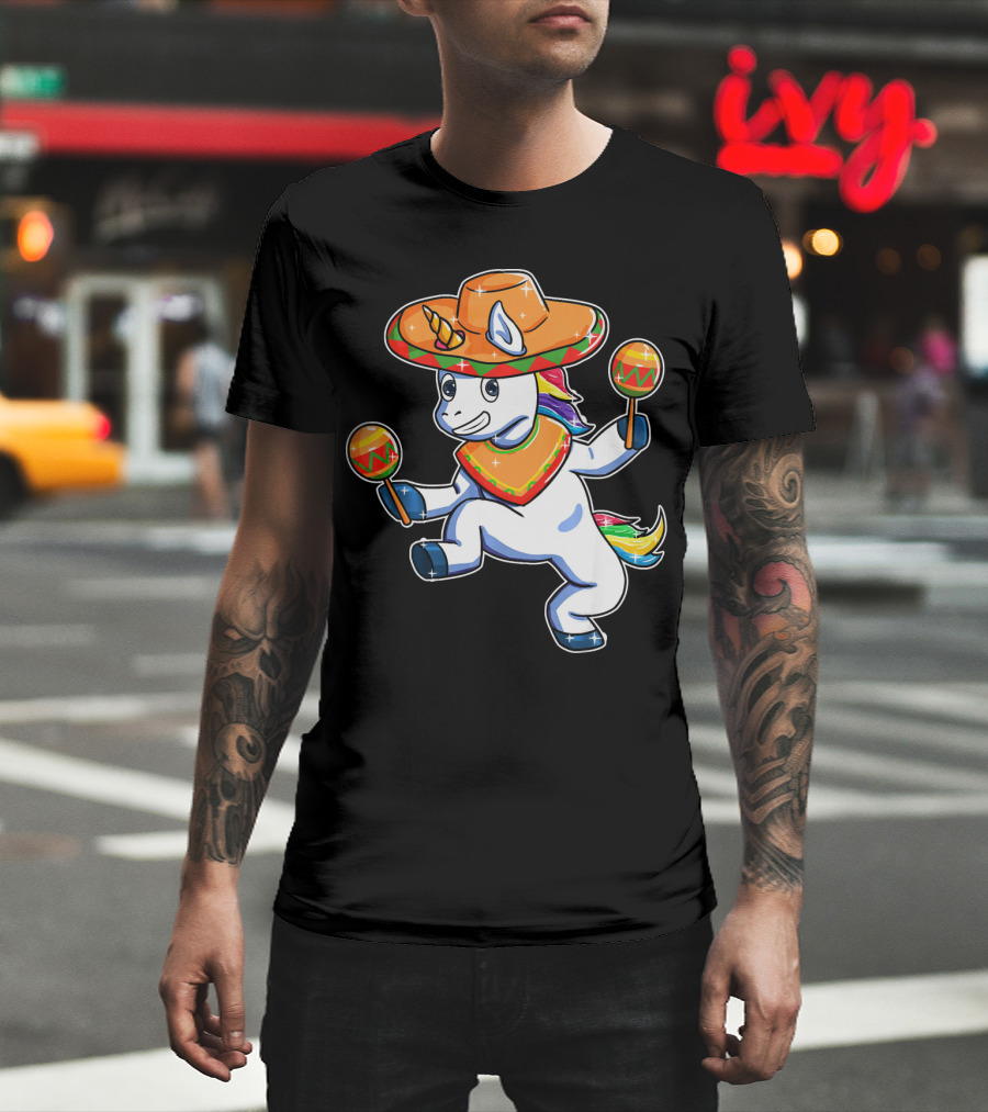 Funny Sombrero Unicorn Cinco De Mayo T-Shirt