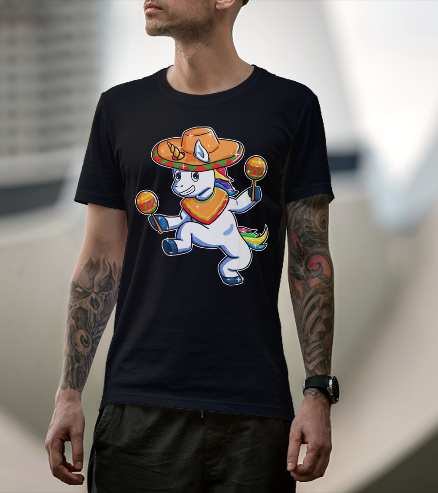 Funny Sombrero Unicorn Cinco De Mayo T-Shirt