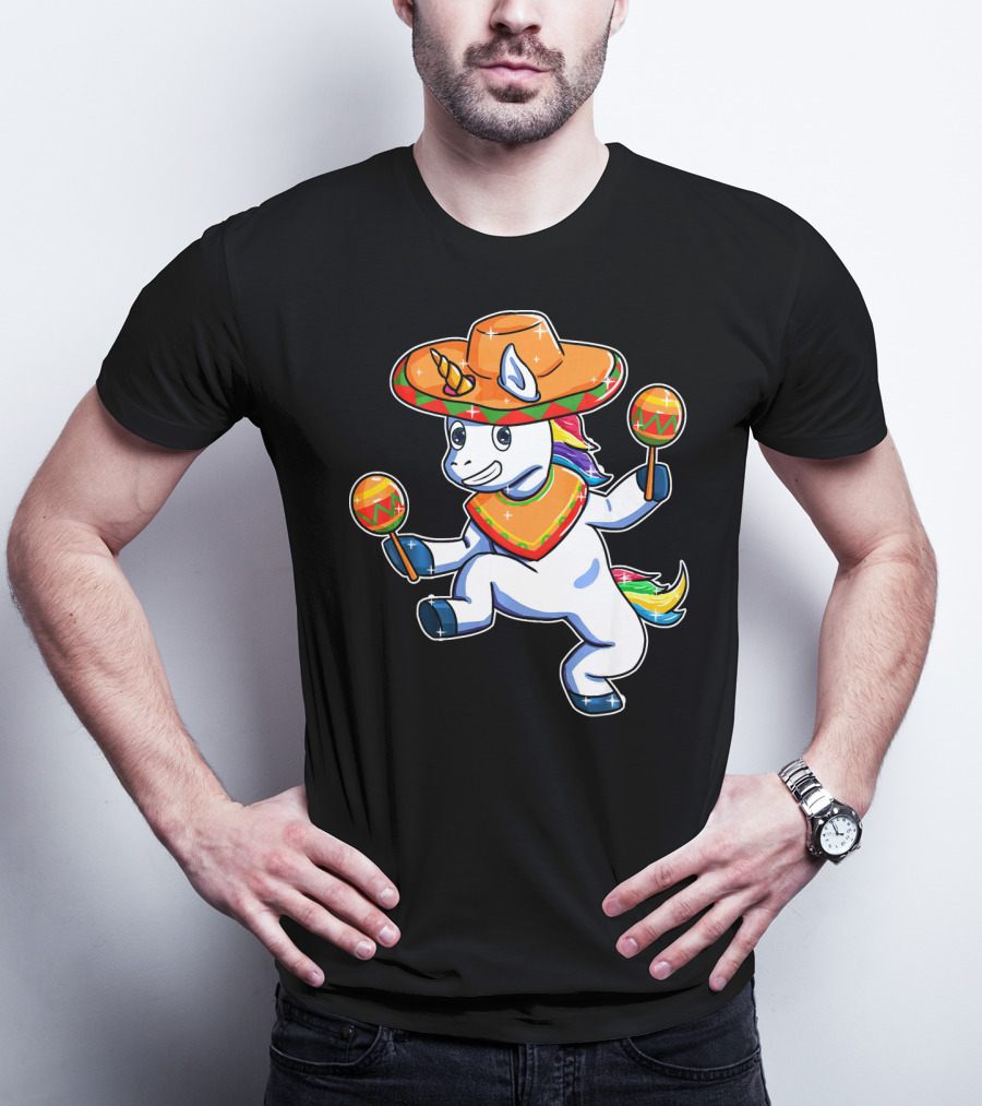 Funny Sombrero Unicorn Cinco De Mayo T-Shirt