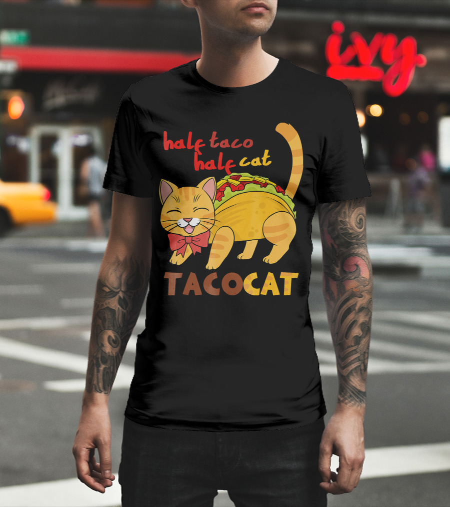 Half Taco Half Cat TacoCat Cinco De Mayo Taco T-Shirt