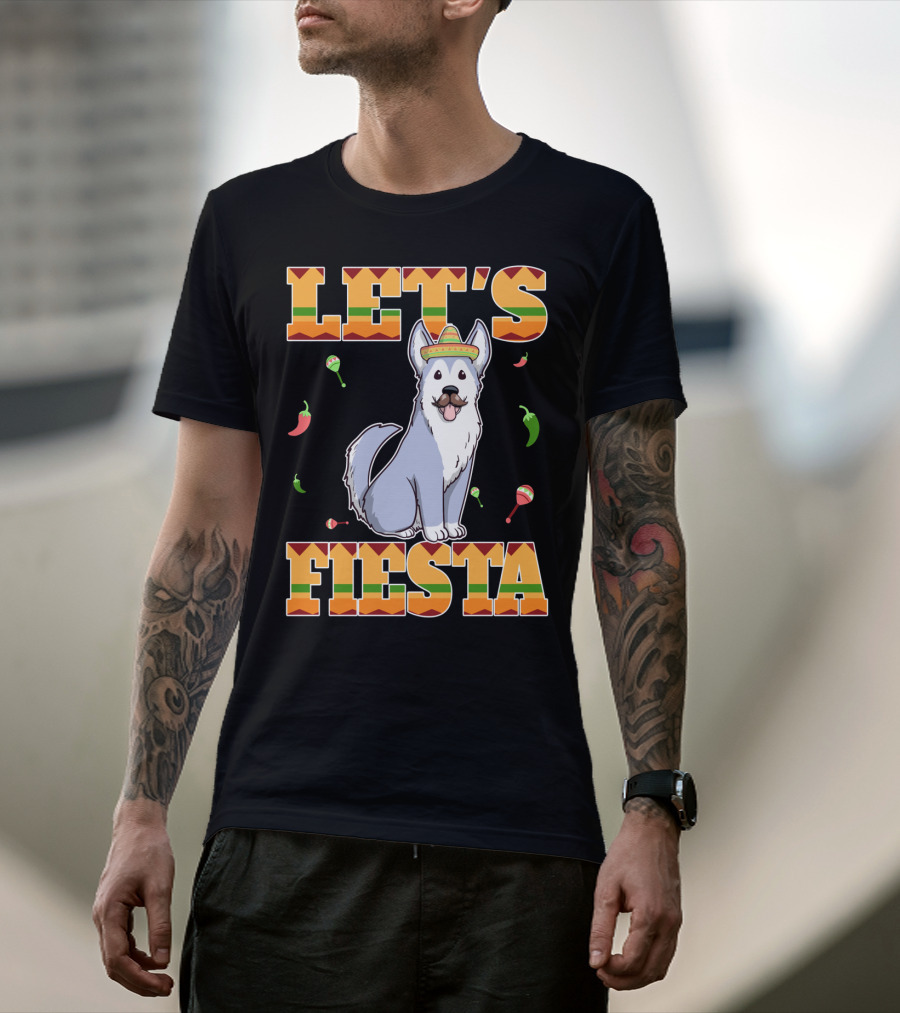 Let's Fiesta Husky Dog Sombrero Cinco De Mayo T-Shirt