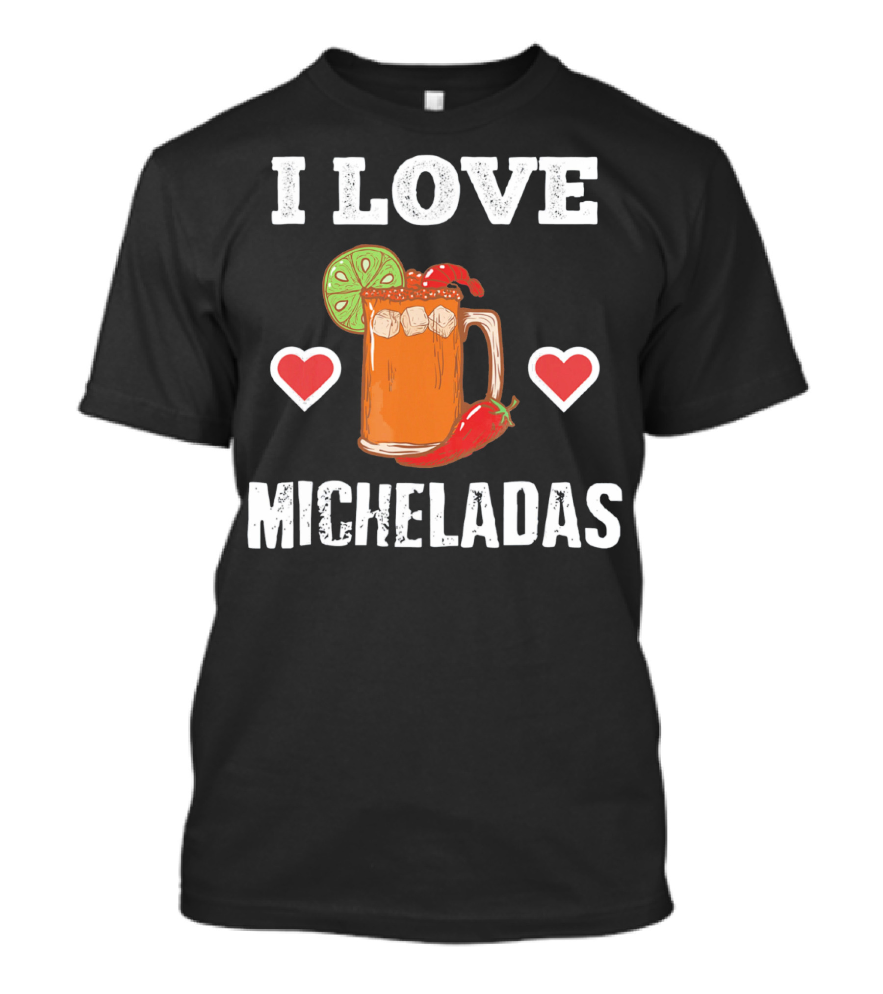 Cinco De Mayo I Love Micheladas Hearts Lime Pepper T-Shirt