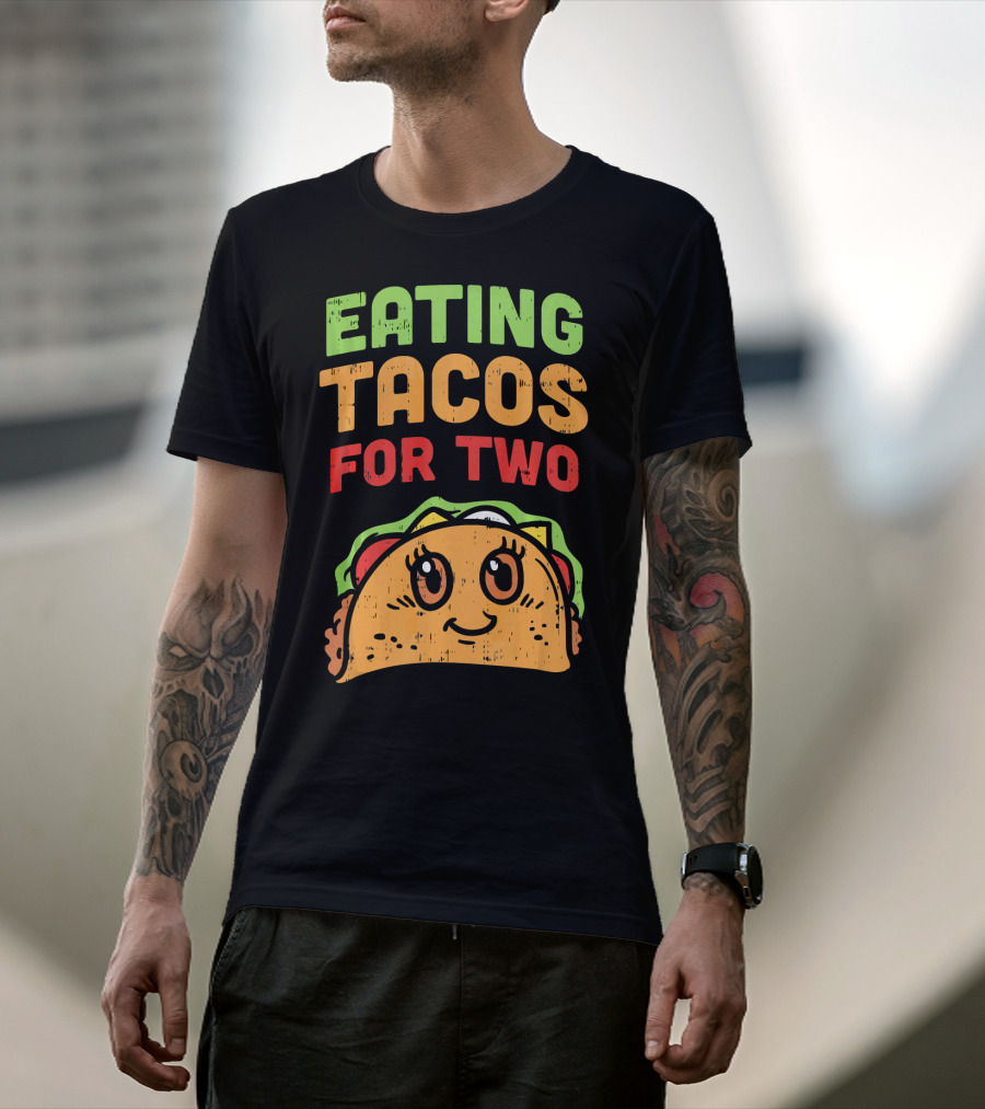 Eating Tacos For Two Cute Taco Character Pregnancy Announcement T-Shirt