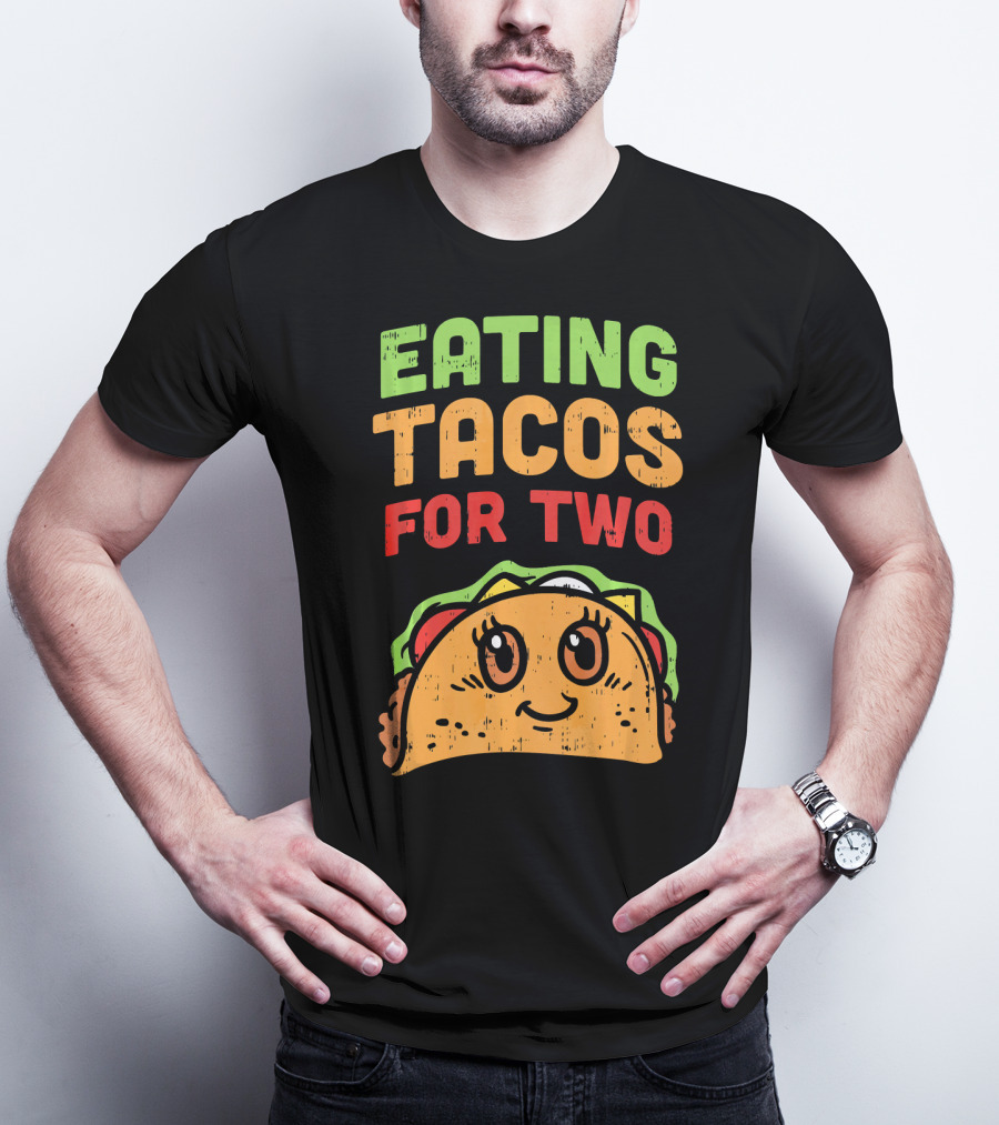 Eating Tacos For Two Cute Taco Character Pregnancy Announcement T-Shirt