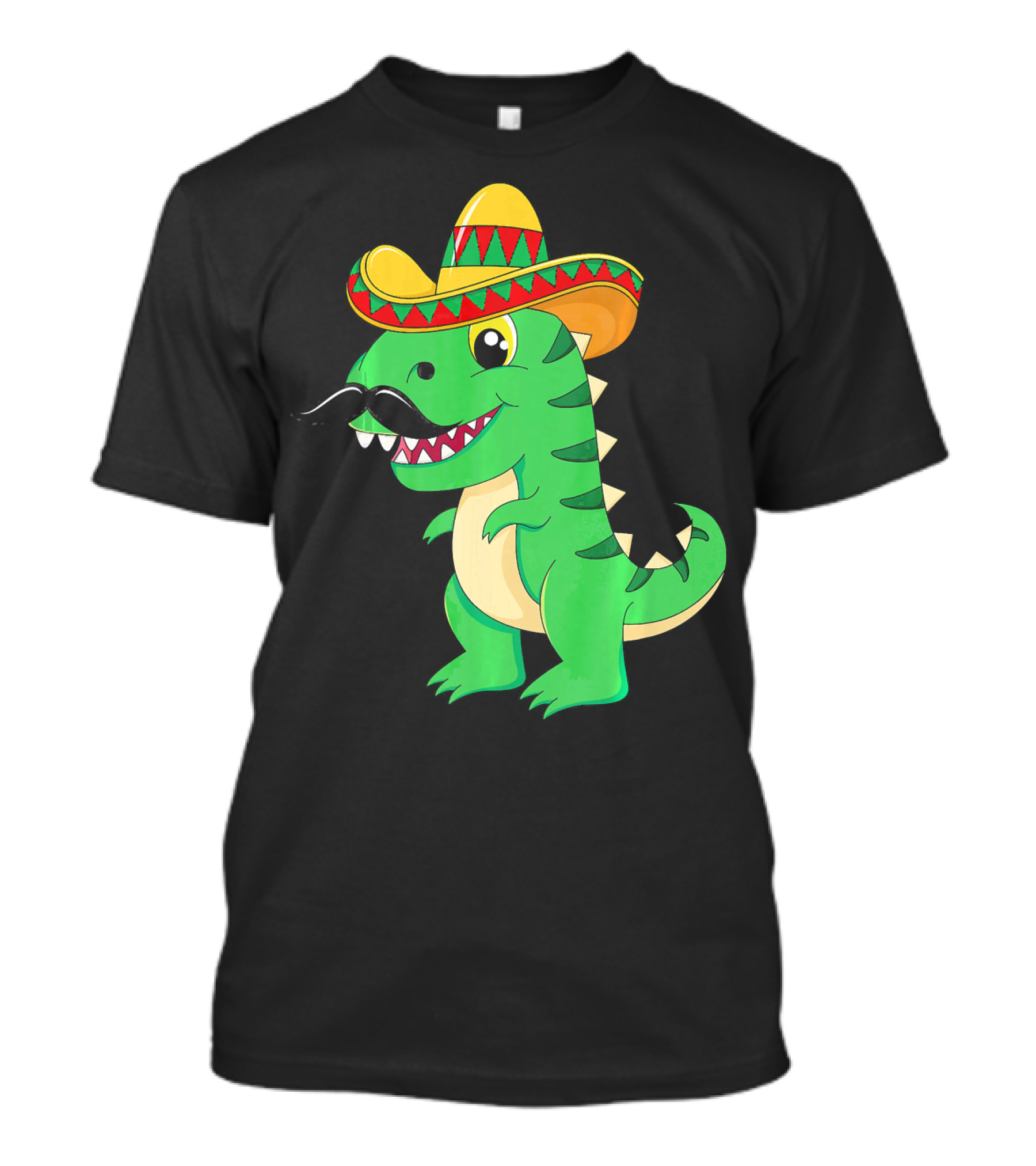 Cinco De Mayo Rex Dinosaur In Sombrero And Mustache T-Shirt