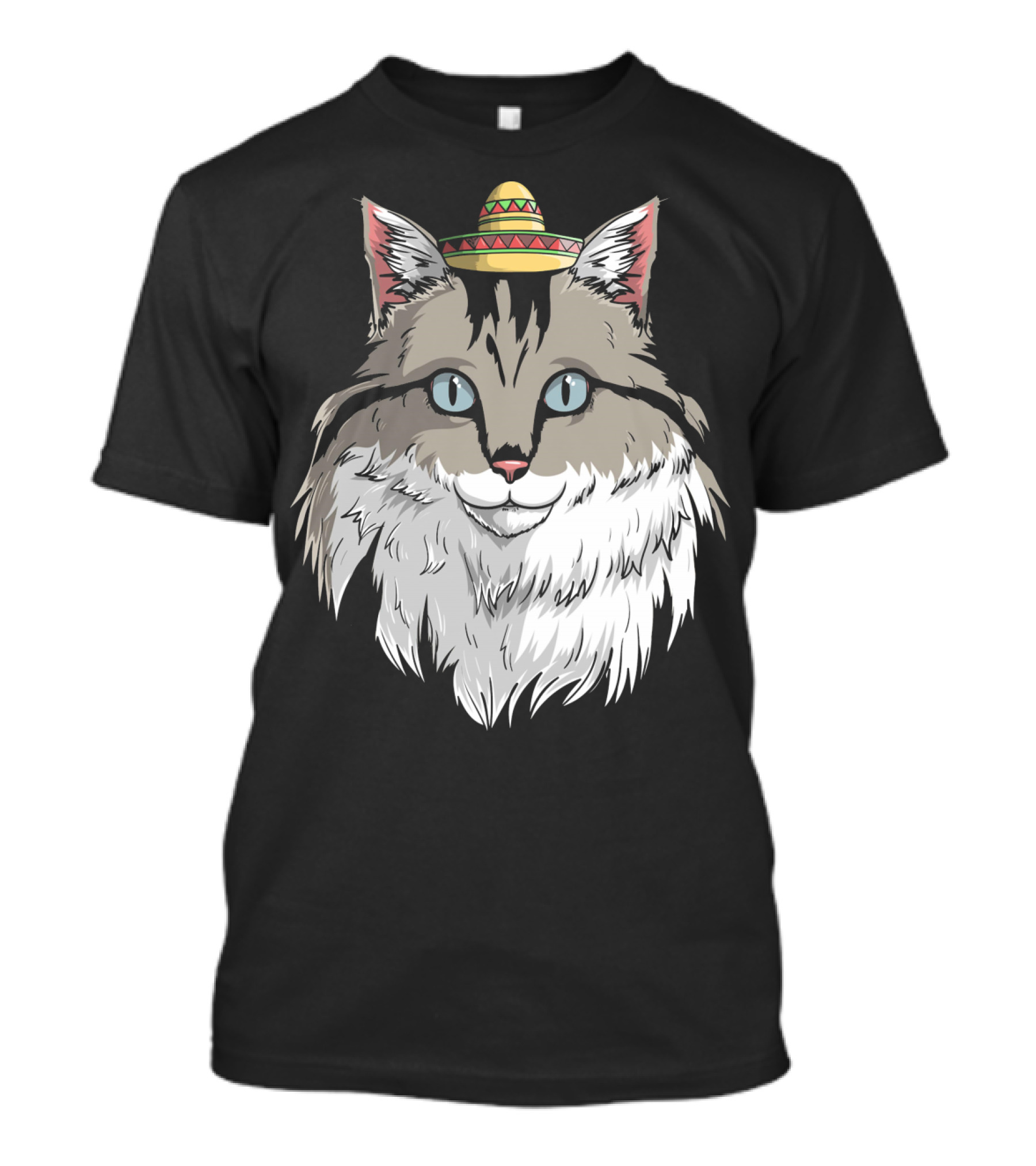 Maine Coon Cat Sombrero Fiesta Cinco De Mayo T-Shirt
