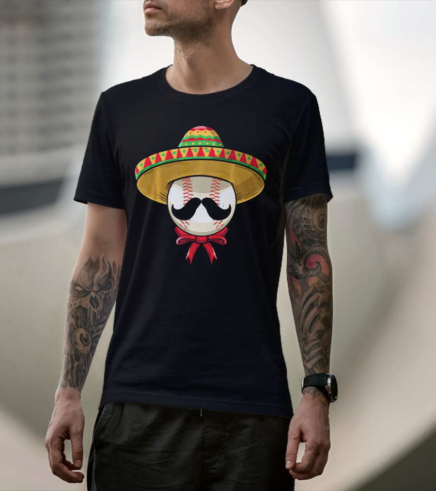 Cinco De Mayo Mexican Baseball Sombrero Mustache T-Shirt