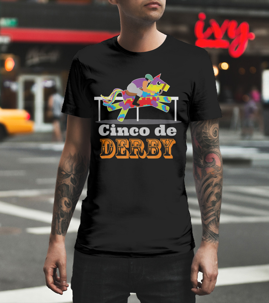 Cinco De Derby Pinata Horse Racing Jockey T-Shirt