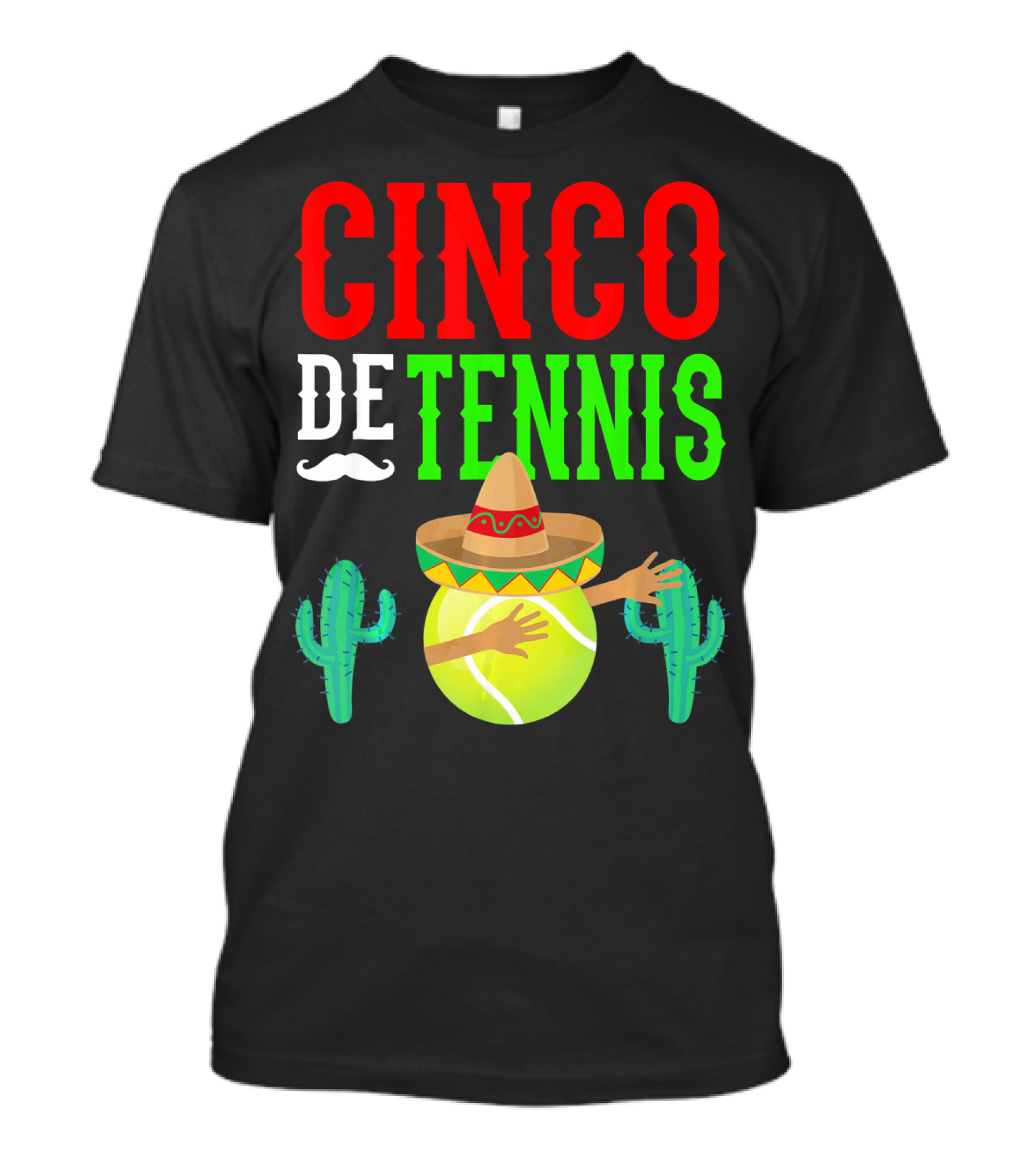 Cinco De Tennis Dabbing Sombrero Cactus T-Shirt