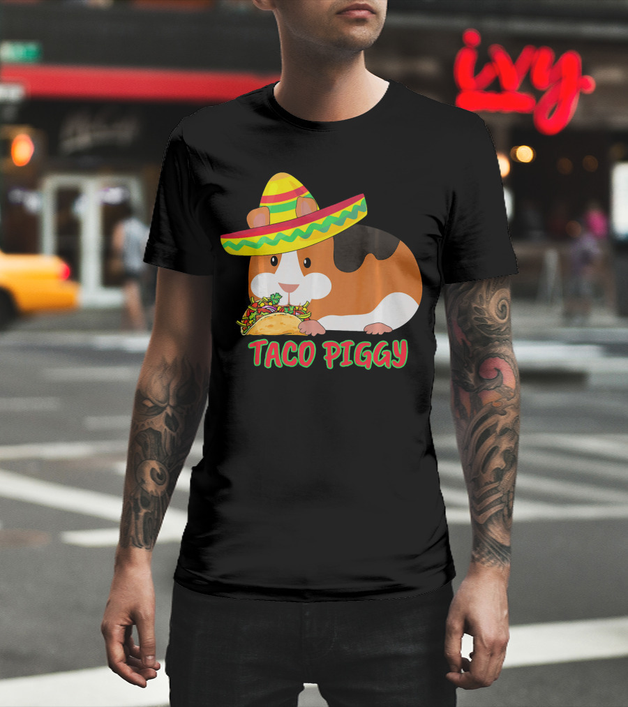 Cinco De Mayo Taco Piggy Guinea Pig With Sombrero T-Shirt