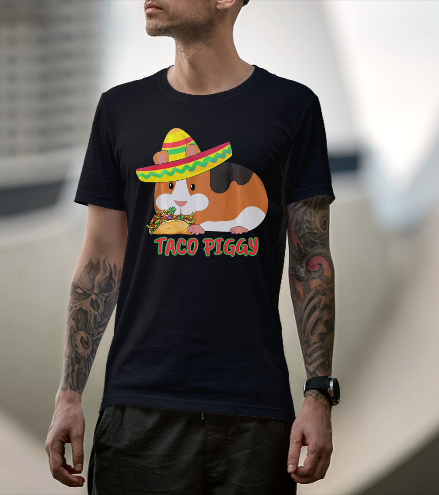 Cinco De Mayo Taco Piggy Guinea Pig With Sombrero T-Shirt