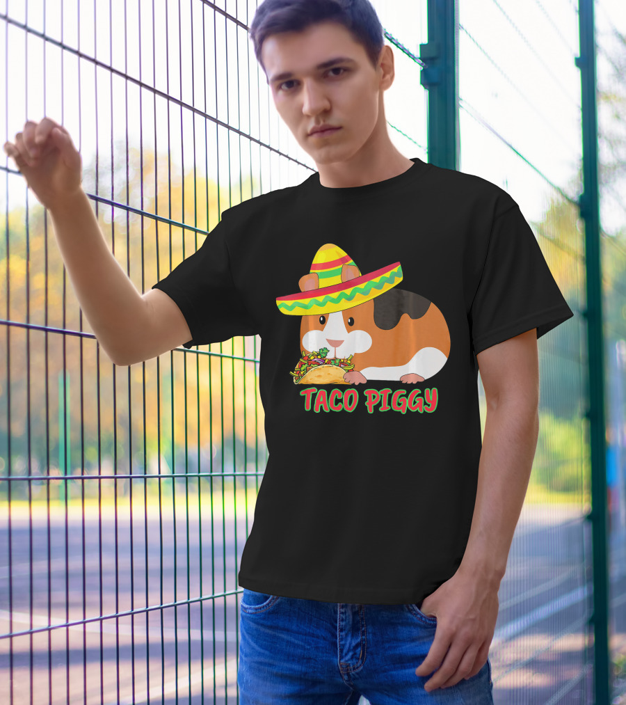 Cinco De Mayo Taco Piggy Guinea Pig With Sombrero T-Shirt