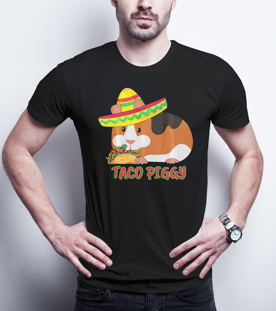 Cinco De Mayo Taco Piggy Guinea Pig With Sombrero T-Shirt