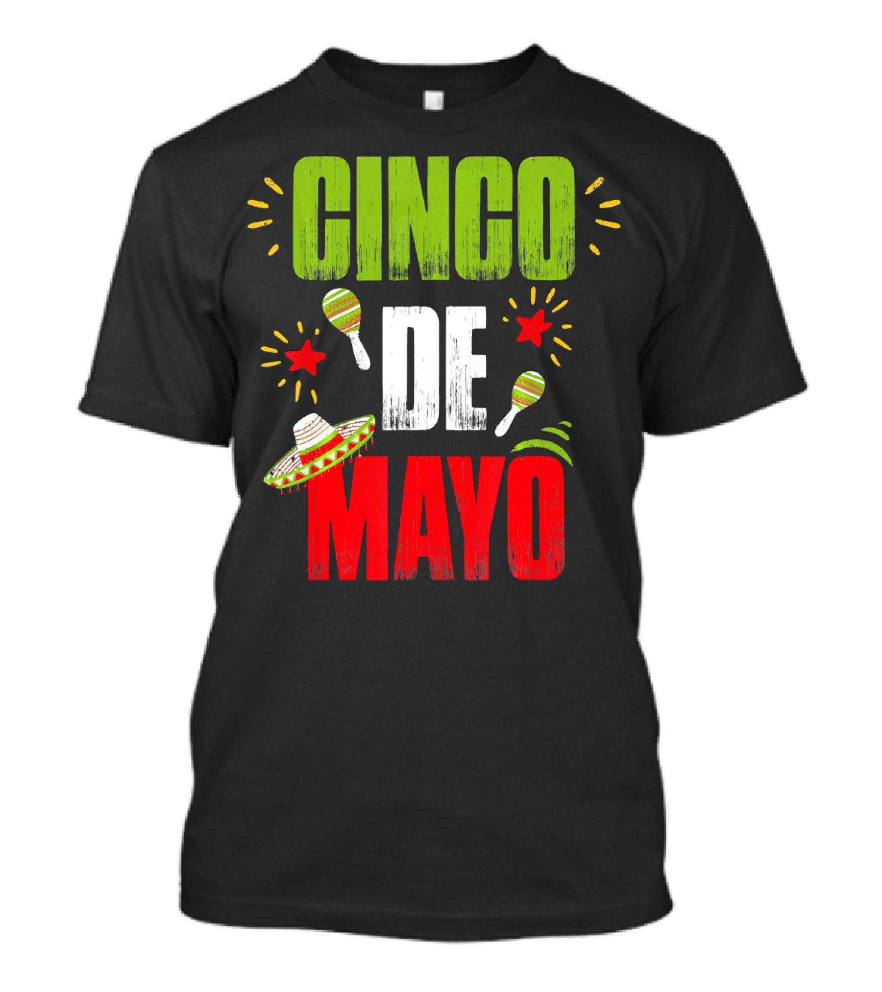 Cinco De Mayo Sombrero Maracas T-Shirt