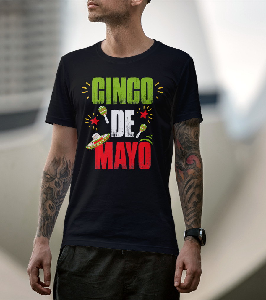 Cinco De Mayo Sombrero Maracas T-Shirt
